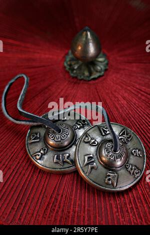 tingsha cymbals used in the Tibetan religion in prayers, rituals ...