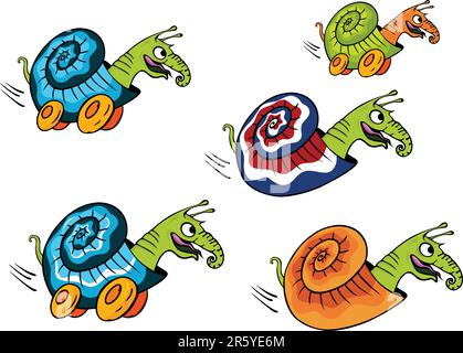 crazy snail runner in the shell Stock Vector Image & Art - Alamy