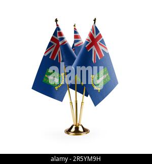 Small national flags of the British Virgin Islands on a white ...