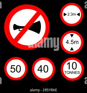 Height limit traffic sign vector illustration. Red circle sign found ...