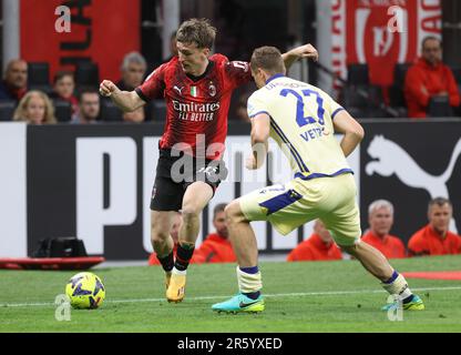 Alexis Saelemaekers of Milan A.C. in action during the Serie A match ...