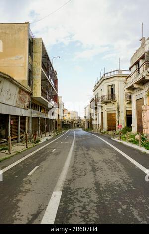 5 April 2023 Famagusta Cyprus. Closed Maras abondoned city in Famagusta ...