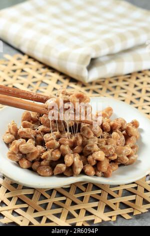 Natto Fermented Soybean with Stinky Smell. Japanese Traditional Dish ...