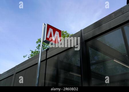 Susa square station, traditional sign of the Milanese metro, new ...