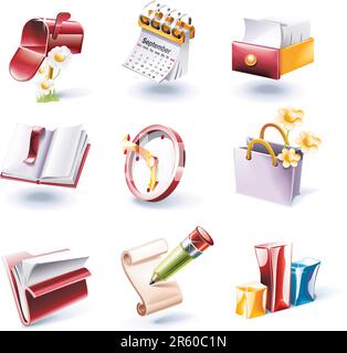 Bookmark 3d colorful icon set. realistic vector illustration. design ...