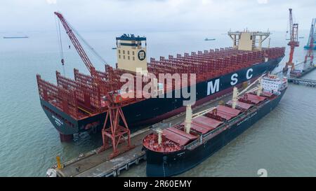 SUZHOU, CHINA - JUNE 6, 2023 - MSC MARIELLA, the world's largest newly ...