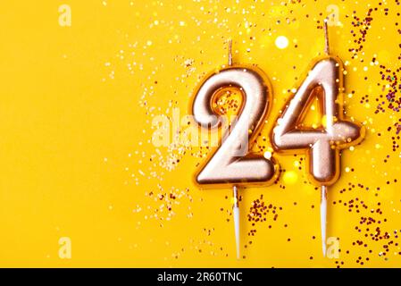 24 years celebration. Greeting banner Stock Photo - Alamy