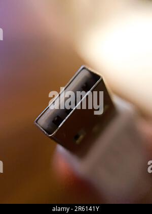Macro view of USB cable. Isolated on white background Stock Photo - Alamy