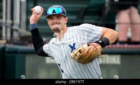 Xavier infielder Grant Stephenson plays against Eastern Illinois during ...