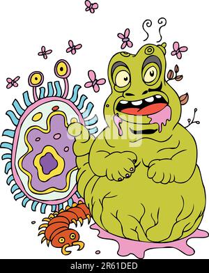 Filthy bacteria creatures and flies Stock Vector Image & Art - Alamy