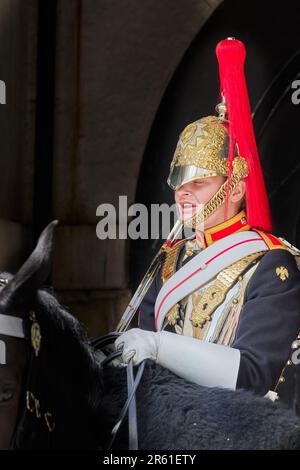 Female member of Household Cavalry Mounted Regiment on ceremonial duty ...