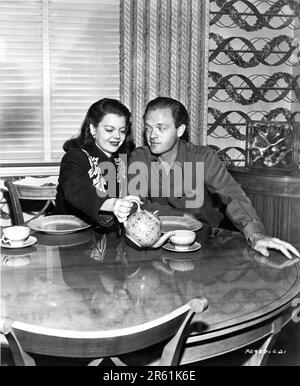 Van Heflin, with his second wife, Frances Heflin, right, and their ...