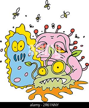 Filthy bacteria creatures and flies Stock Vector Image & Art - Alamy