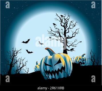 Halloween Scary backgrounds and full moon Stock Vector Image & Art - Alamy