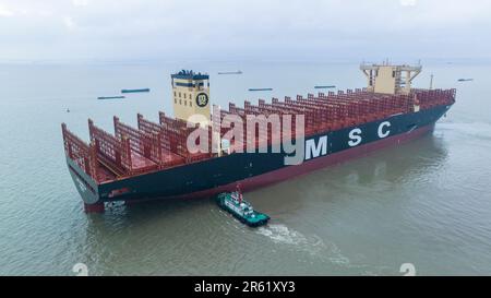 SUZHOU, CHINA - JUNE 6, 2023 - MSC MARIELLA, the world's largest newly ...