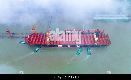 SUZHOU, CHINA - JUNE 6, 2023 - MSC MARIELLA, the world's largest newly ...