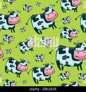 Seamless pattern tile cartoon with cow illustration Stock Vector Image ...