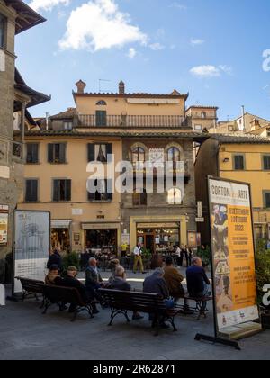 Signorelli square, Cortona, Tuscany, Italy Stock Photo - Alamy