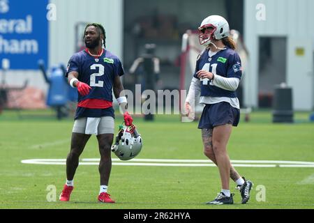 This is a 2023 photo of Brenden Schooler of the New England Patriots ...