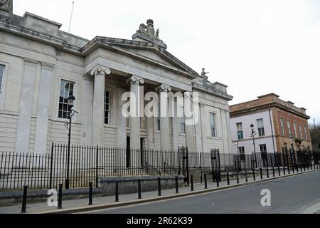 Derry, Londonderry. The white sandstone Bishop Street Courthouse in ...