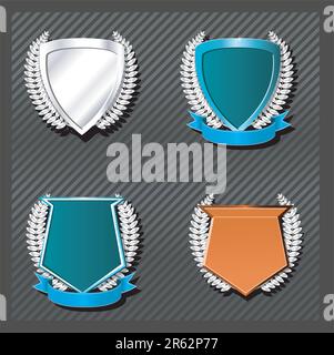 Silver Emblems and Insignia blank templates Stock Vector Image & Art ...