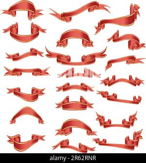 Collection of vector curves ribbons in different shape Stock Vector ...