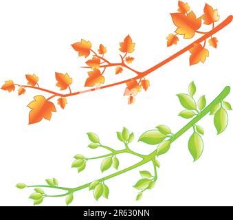 leaves branch decoration natural image Stock Vector Image & Art - Alamy