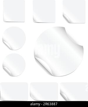 Realistic vector stickers with peeling corners. Vector illustration ...