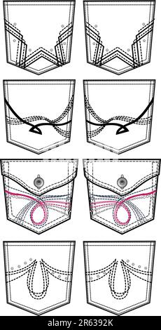 fancy back pocket design Stock Vector Image & Art - Alamy