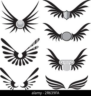 Wing shaped design elements to give your design a flying flavor Stock ...