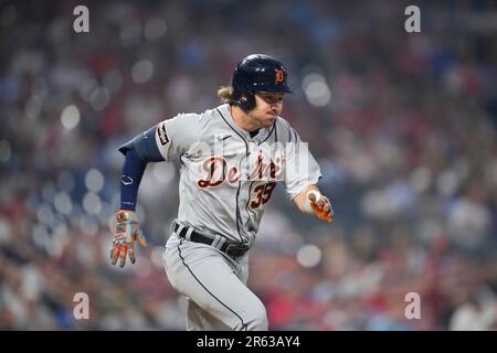 Detroit Tigers' Zach McKinstry plays during a baseball game, Tuesday ...