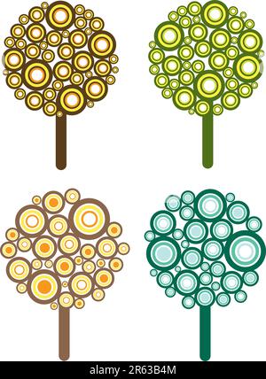 Retro styled tree illustrations Stock Vector Image & Art - Alamy