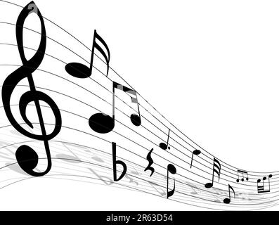 Musical notes staff with lines and shadows Stock Vector Image & Art - Alamy