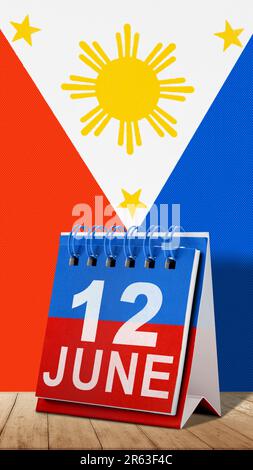 Calendar with Philippine flag color. Philippines Independence Day ...
