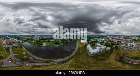 360° view of aerial seamless spherical 360 hdri panorama view above ...