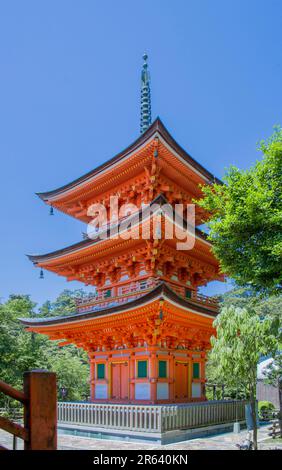 Three-story pagoda on Chikubu Island Stock Photo - Alamy