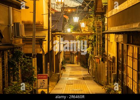 Evening view of the Shibu hot spring district Stock Photo - Alamy