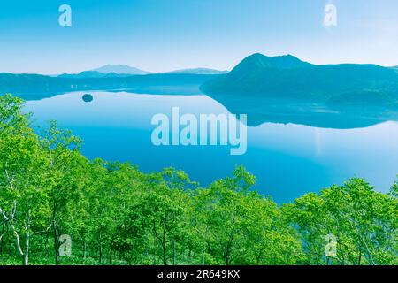 Green Trees and Mashu Ko Stock Photo - Alamy