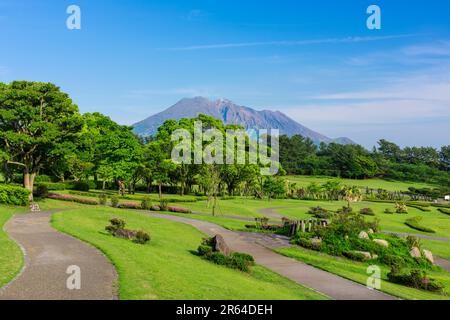 Yoshino Park and Sakurajima Stock Photo - Alamy