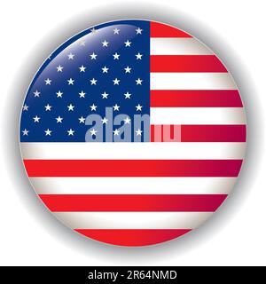 USA, shiny button flag vector illustration Stock Vector Image & Art - Alamy