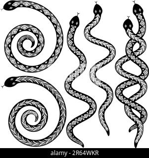 Set of black and white Indigenous Ethnic Seamless strip of America ...