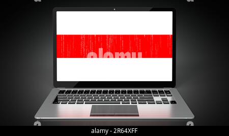 Belarus - country flag and binary code on laptop screen - 3D ...