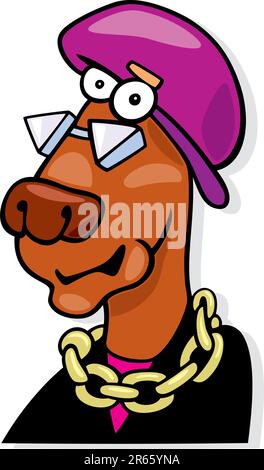 Funny cartoon character. Groovy element funky flower power. Vector ...