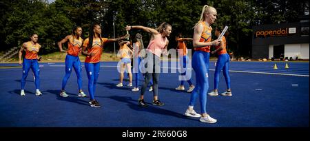 ARNHEM - Nadine Visser and Jamile Samuel during a training session for ...