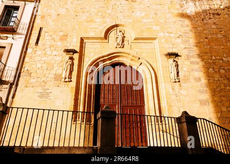 Romanesque portal belonging to the primitive church of San Miguel. Next ...
