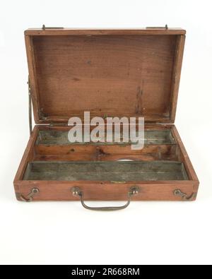 Antique 1900's Artists mahogany pochade paintbox with thumb grip Stock ...