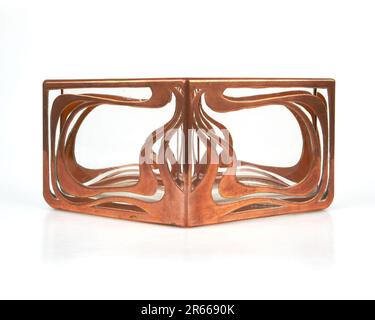 Antique 1900s Art Nouveau copper overlaid glass vase poss German ...