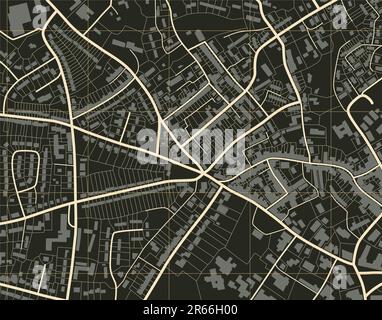 Editable vector illustration of a detailed generic street map without ...
