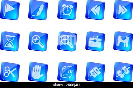 Toolbar and Interface icons blue Series Stock Vector Image & Art - Alamy
