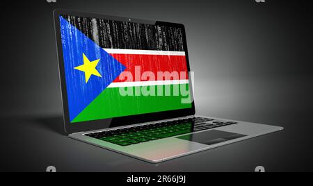 South Sudan - country flag and binary code on laptop screen - 3D illustration Stock Photo - Alamy